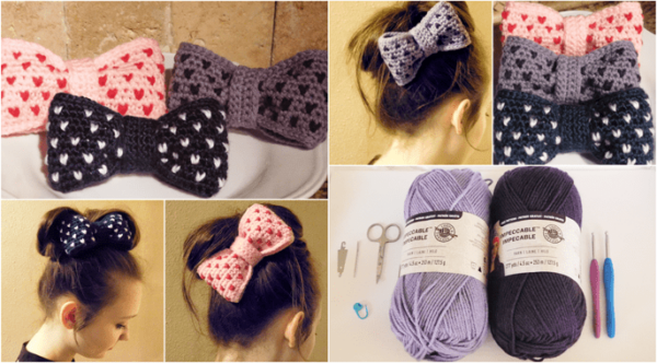 Crochet Heart Bow Pattern – Yarn Ballin'